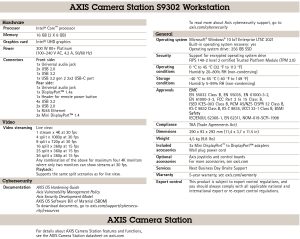 AXIS Camera Station S9302 Workstation – CamCentral Systems Inc.
